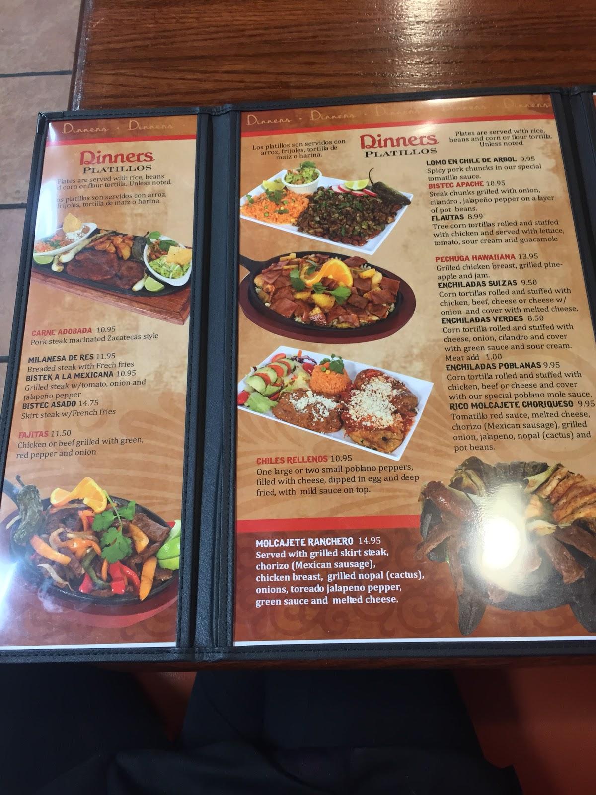 Menu at San Luis restaurant, Whiting