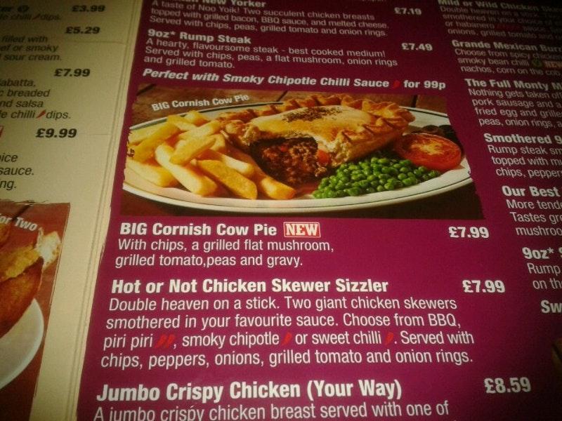 Menu at Cuckoo Oak pub & bar, Telford