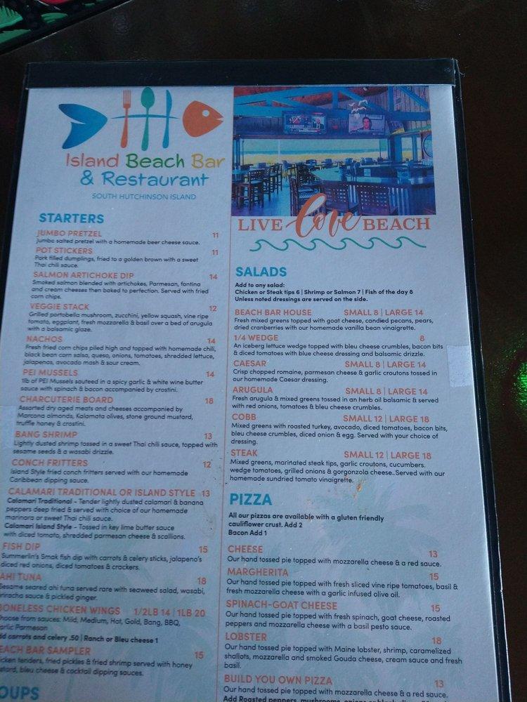 Menu at Island Beach Bar and Restaurant, Fort Pierce