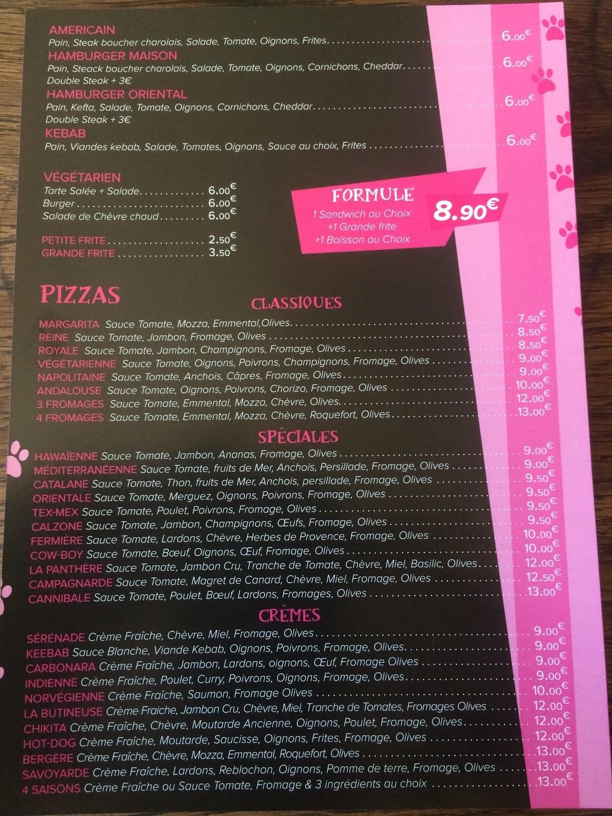 Menu at La Perception Des Saveurs Cathares restaurant, Couiza, Rue du Stade