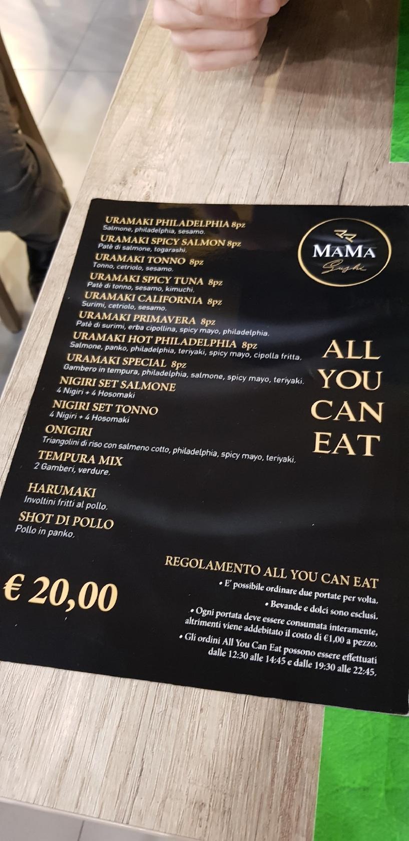 Menu at Mama Sushi restaurant, Nola, Via Boscofangone CENTRO ...