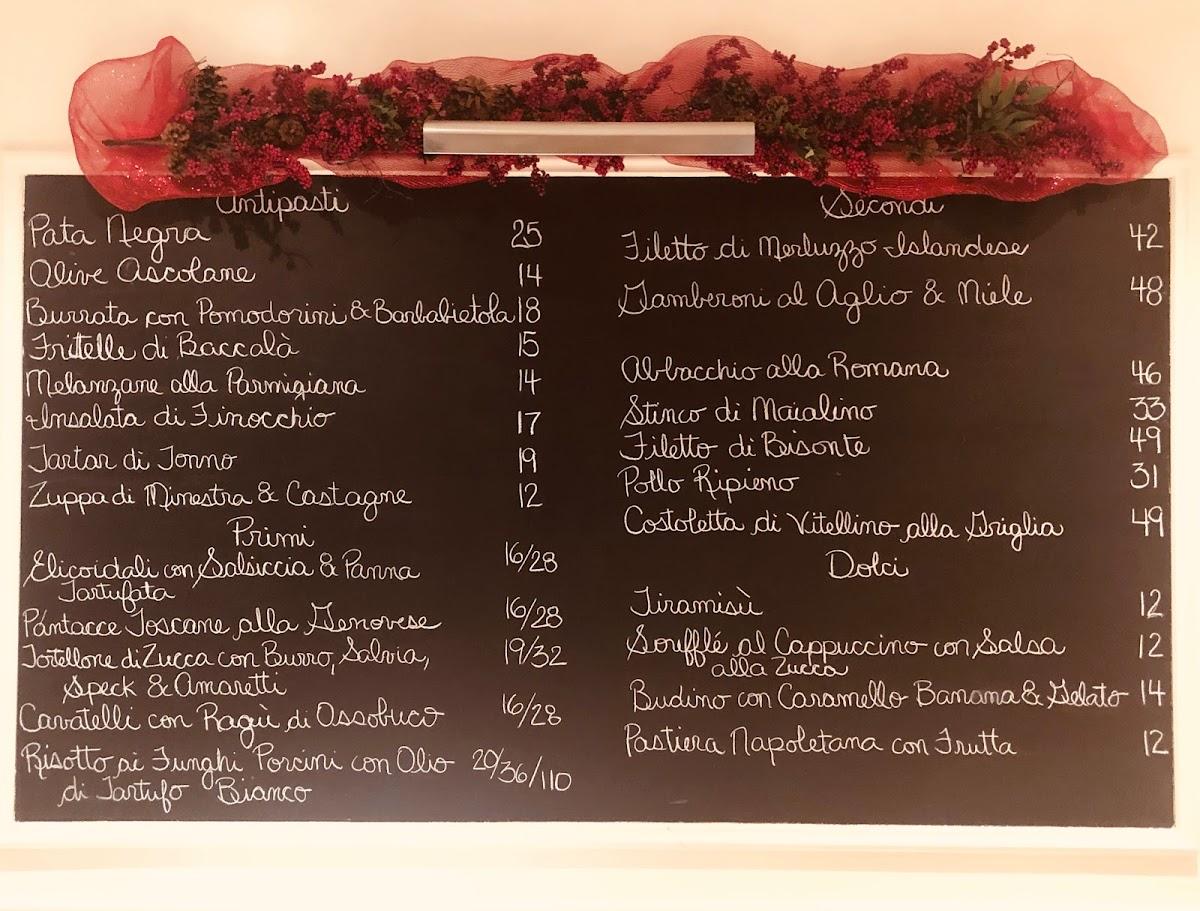 Menu at Primo & Secondo restaurant, Montréal