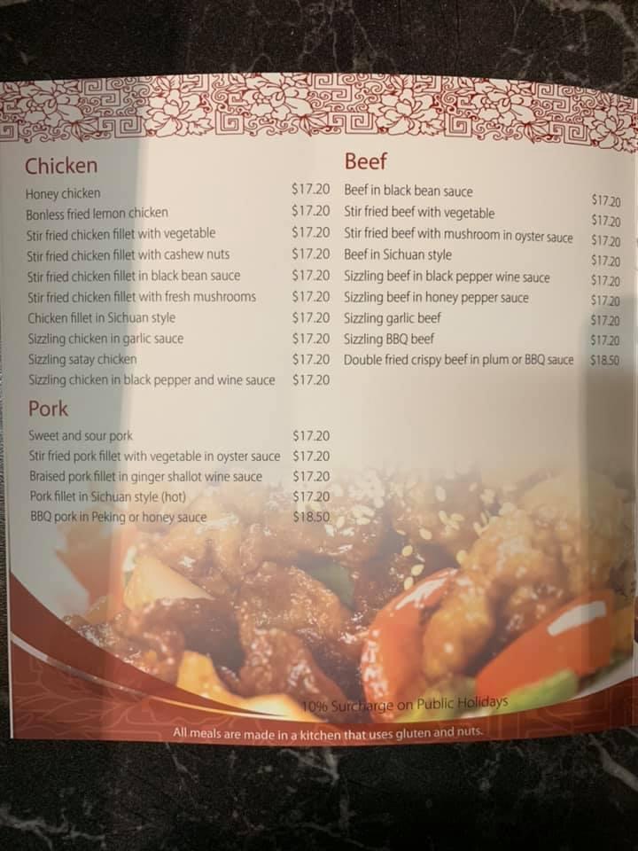 Menu at The Garden Restaurant, South Toowoomba