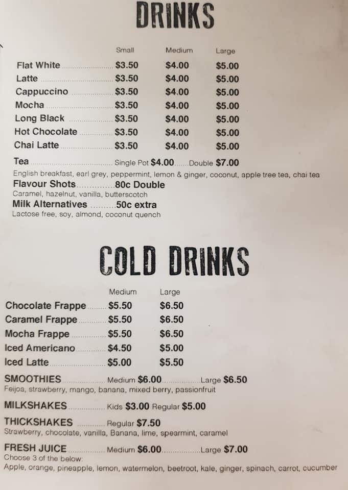 Menu at Brewlicious cafe, Upper Coomera