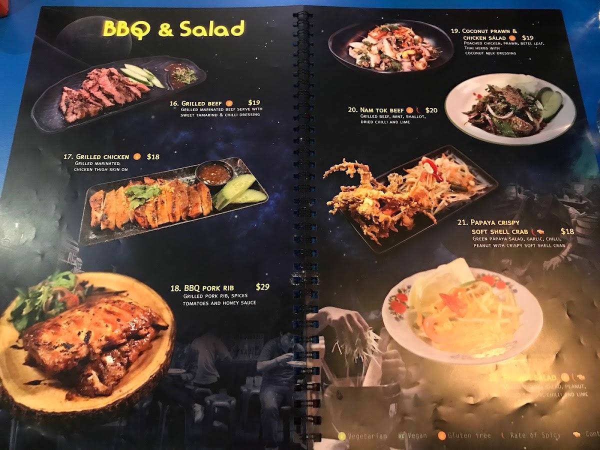 Menu at Pochana restaurant, Brisbane City
