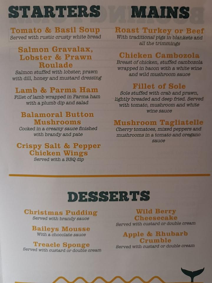 Menu at Ye Olde Jolly Sailor pub & bar, Teignmouth
