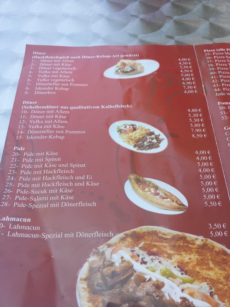 Menu at Pasha Kebab pizzeria, Böblingen