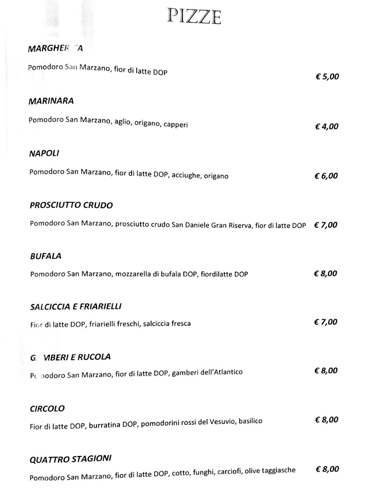 Menu da Il Nuovo Circolo da Giancarlo ristorante, Cermenate