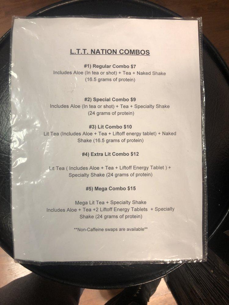 Menu at L.I.T Nation Nutrition pub & bar, Vernon Hills