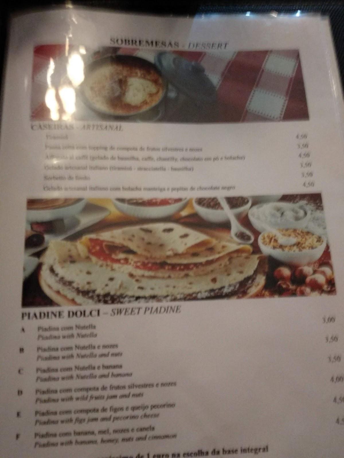 Menu em La Piola - Cucina con Storia restaurante, Braga