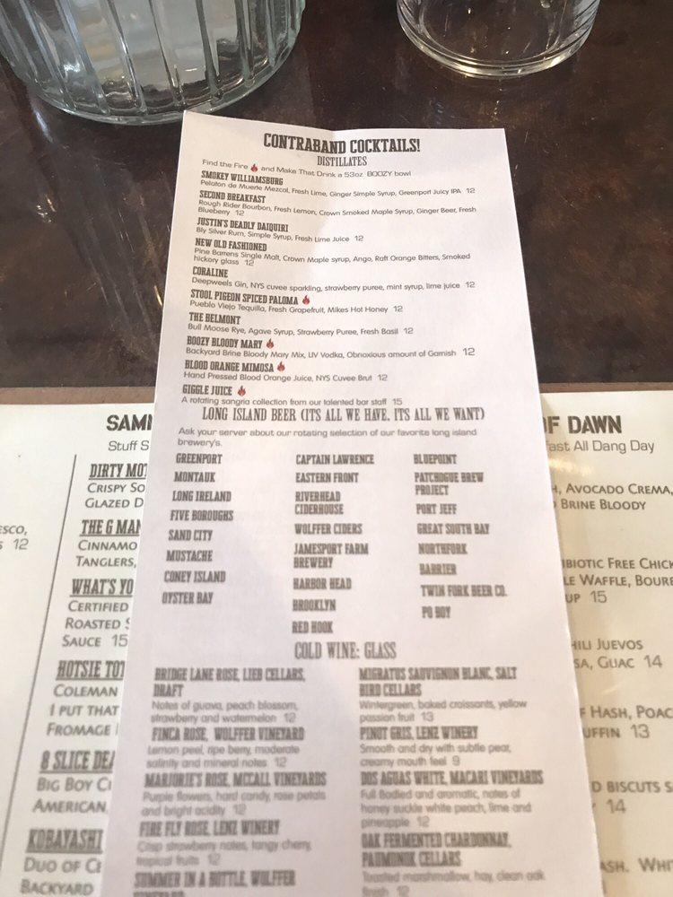 Menu at Prohibition Port Jefferson restaurant, Port Jefferson