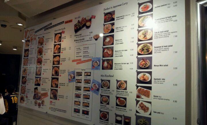 Carta del restaurante Menya Chinatown, Haymarket