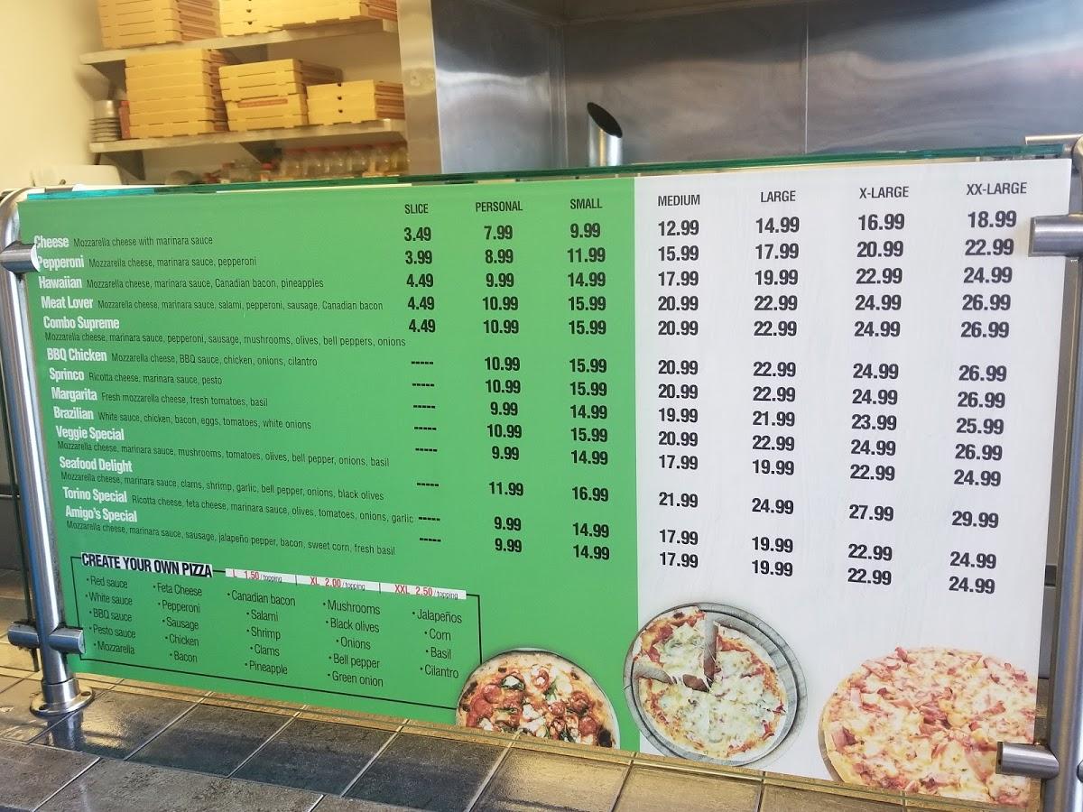 Menu at Torino Grocery Market pizzeria, San Francisco