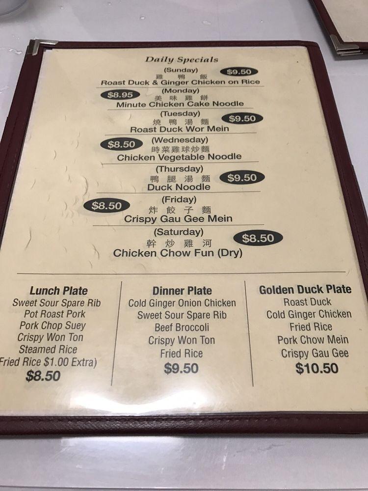 Menu at Golden Duck Restaurant, Honolulu, S King St