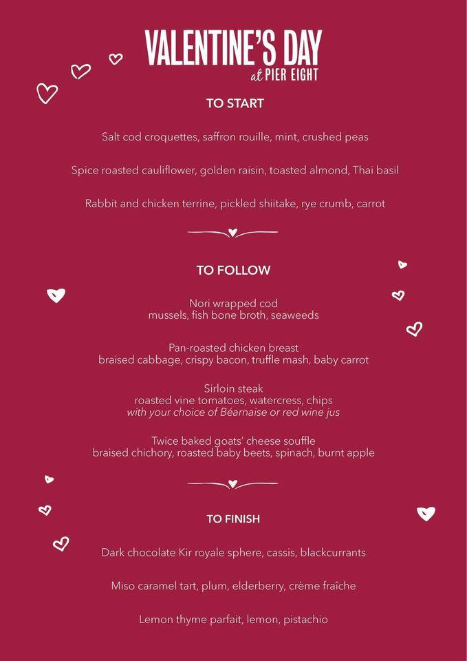 Menu at Pier Eight Restaurant, Manchester