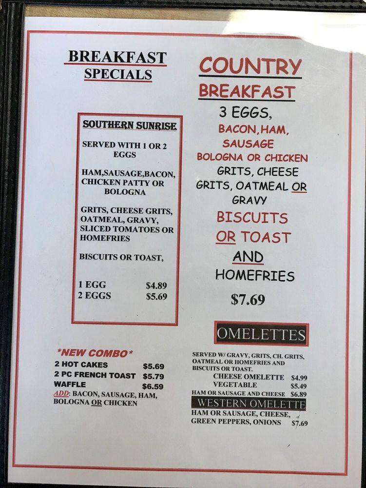 Menu at Southern Restaurant, Lakesite, Hixson Pike