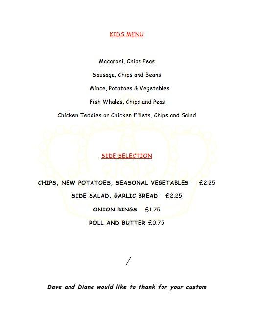 Menu at The Crown Hotel pub & bar, Inverbervie