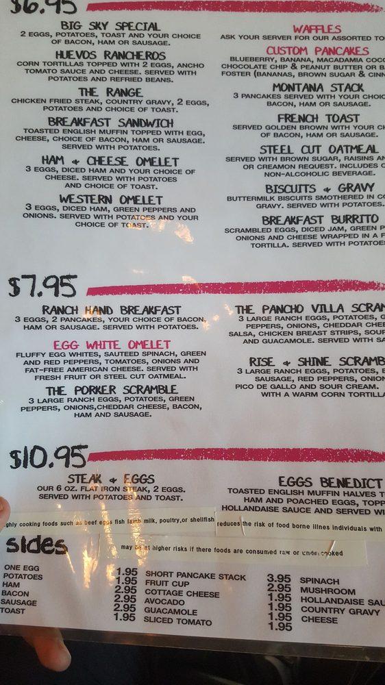 Menu at Montana Meat Company - Durango steakhouse, Las Vegas