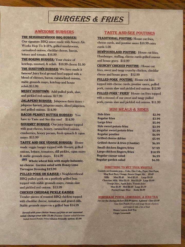Menu at Taste and See cafe, Sussex