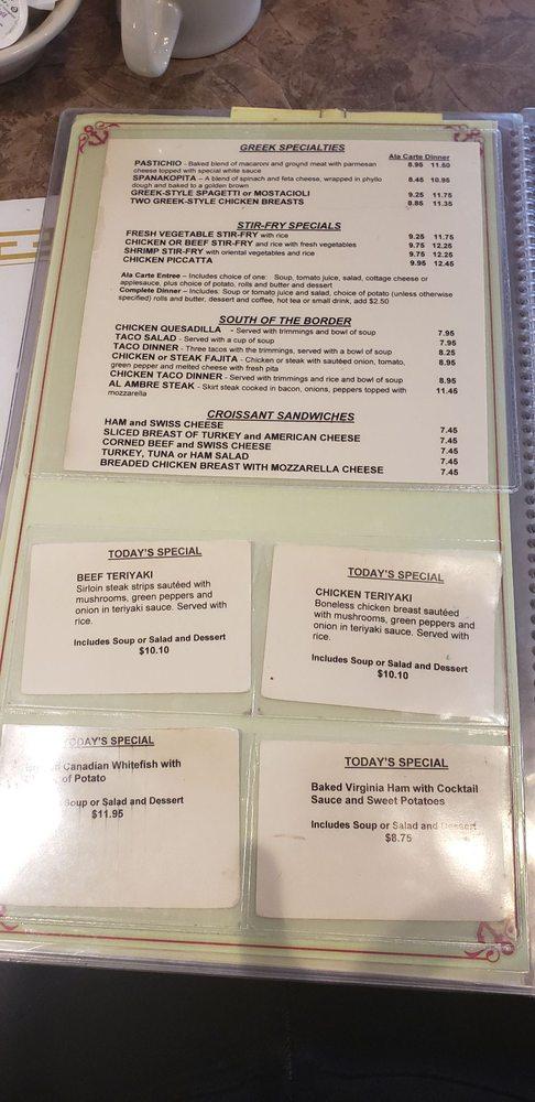 Menu at Commander Restaurant, Munster