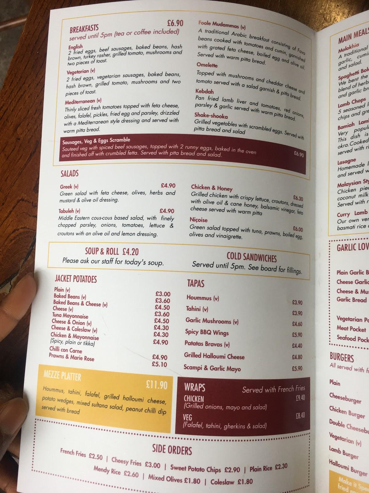 Menu at Kimos Restaurant, Liverpool, 38-44 Mount Pleasant