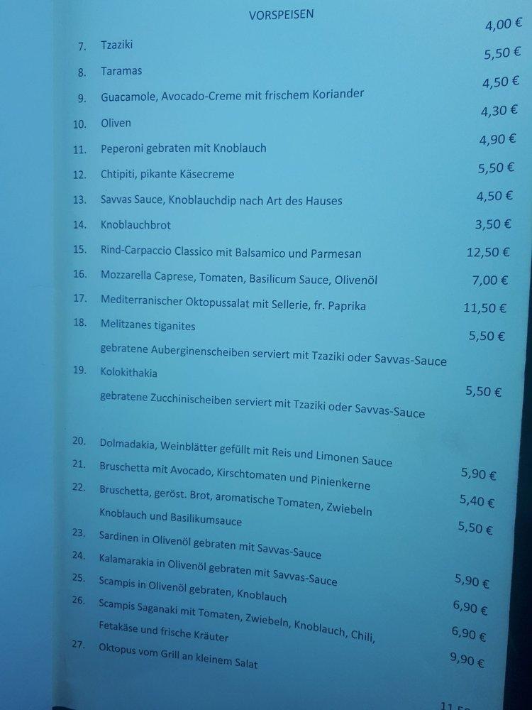 Menu at Nostos Restaurant, Bergisch Gladbach