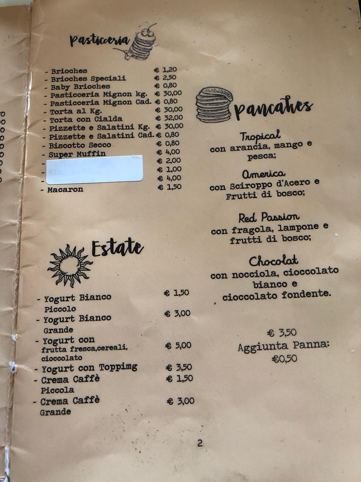 Menu da Pasticceria dal Principe, Castel Mella