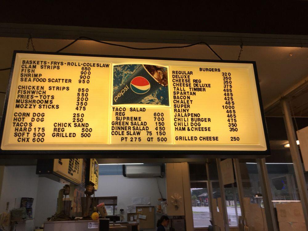 Menu at Sully's Drive-In fast food, Forks