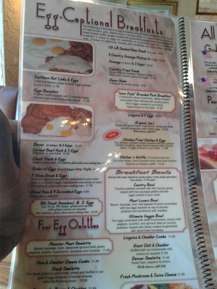 Menu at Mr. Perry's Diner cafe, Sacramento
