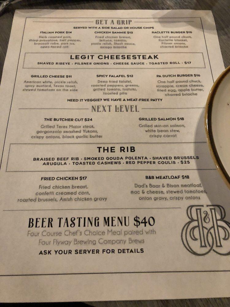 Menu at Brood & Barley, North Little Rock