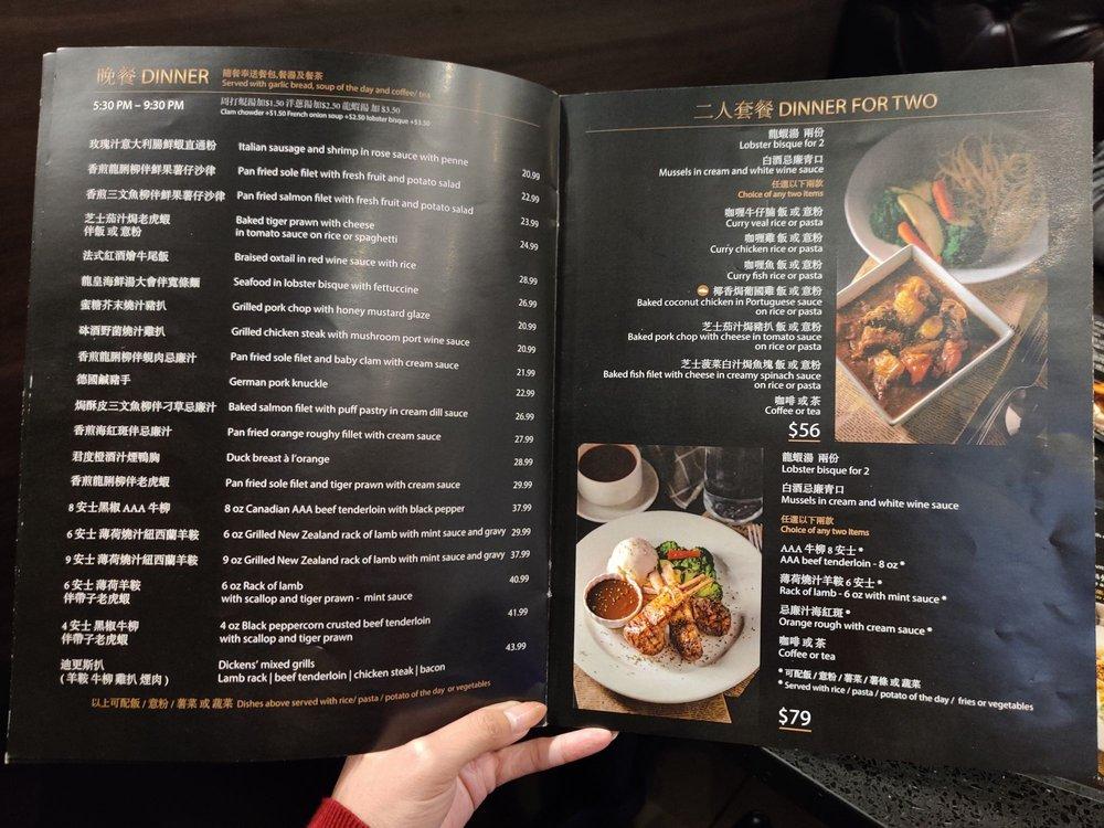 Menu at Dickens Restaurant, Markham