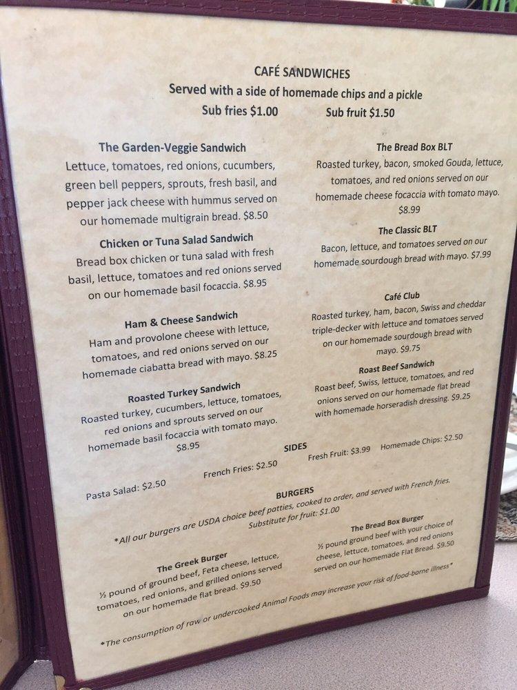 Menu at The Pizza Box pizzeria, Virginia Beach