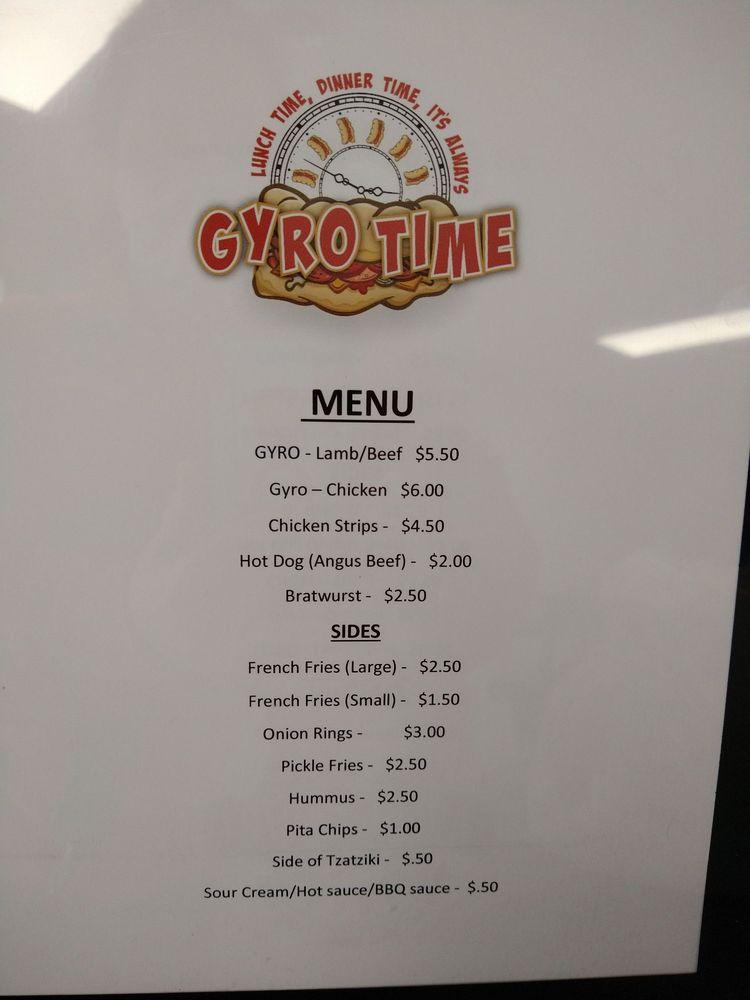 Menu at Gyro Time restaurant, Elyria