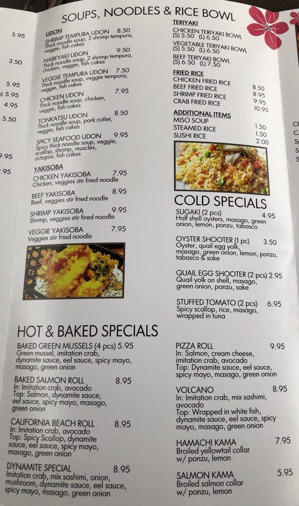 Menu at Kaiyo Sushi restaurant, Chula Vista
