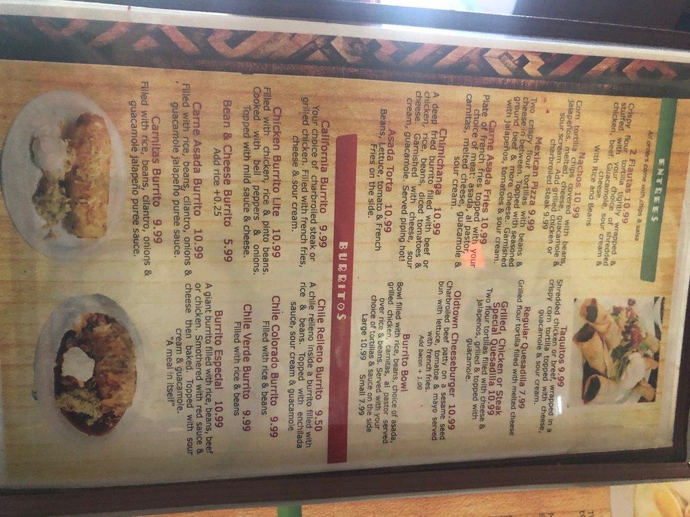 Menu at Old Town Mexican Cafe, Orcutt