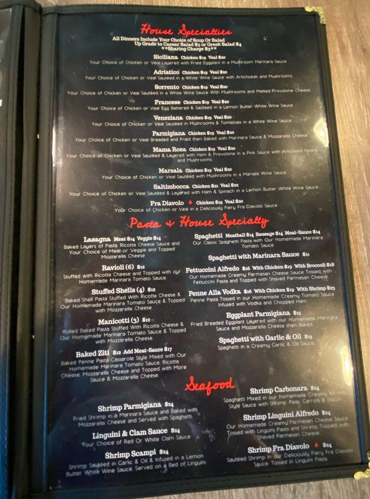 Menu at The Roman Oven pizzeria, Braselton