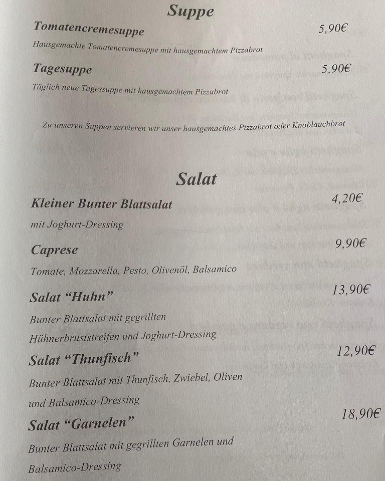 Menu at Timeless cafe, Salzburg