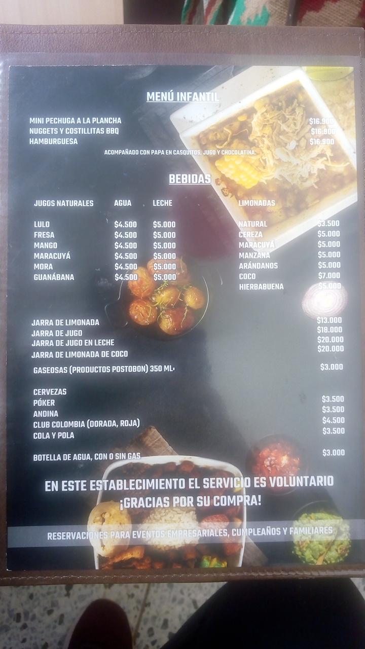Carta de Asadero Restaurante Los Torres - Horno Y Parrilla, Bogotá