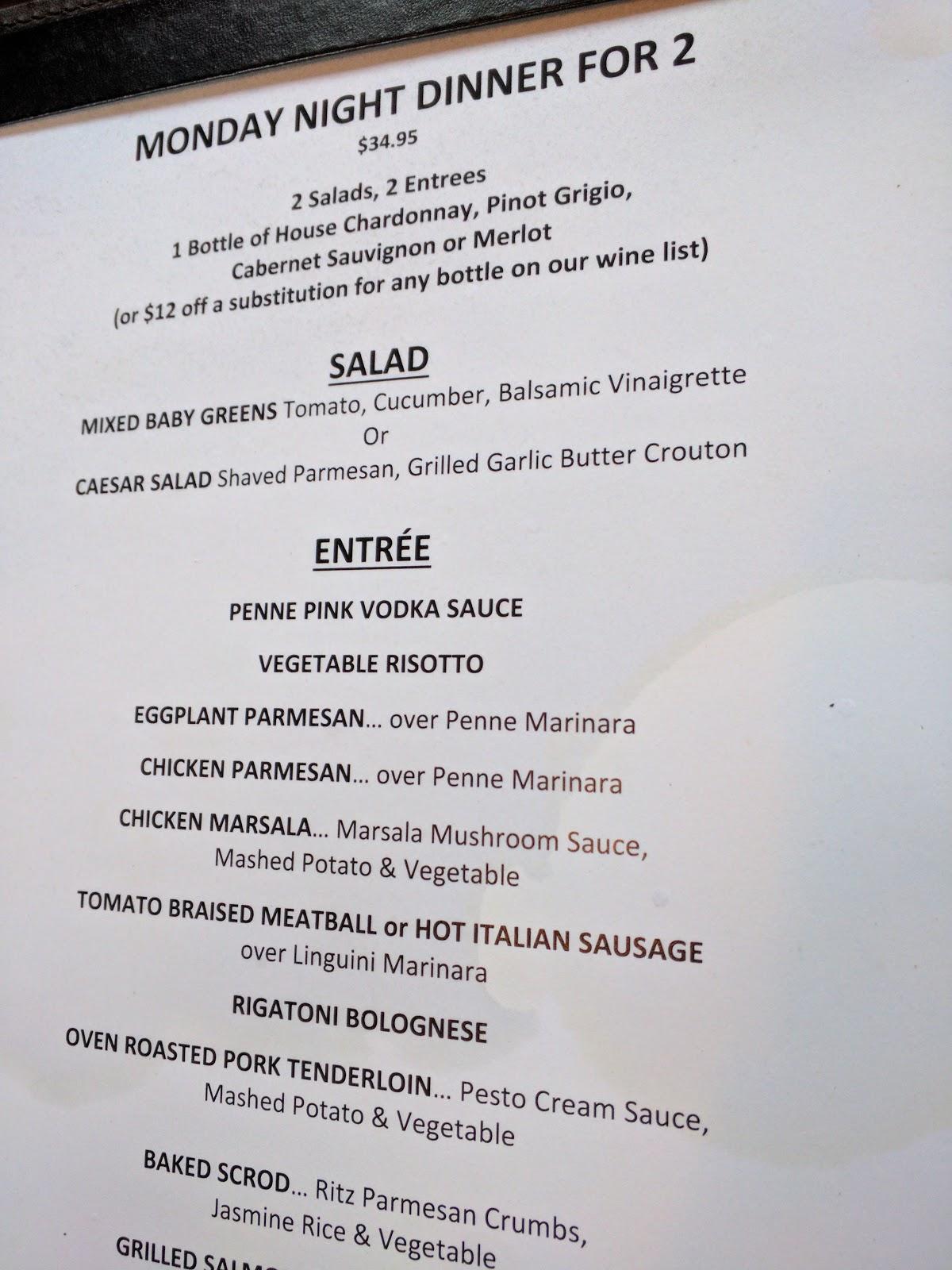 Menu at DiVine Italian Bistro pizzeria, Warwick