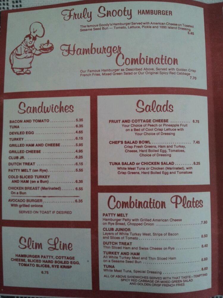 Menu at Goody's Restaurant, El Monte, Valley Blvd