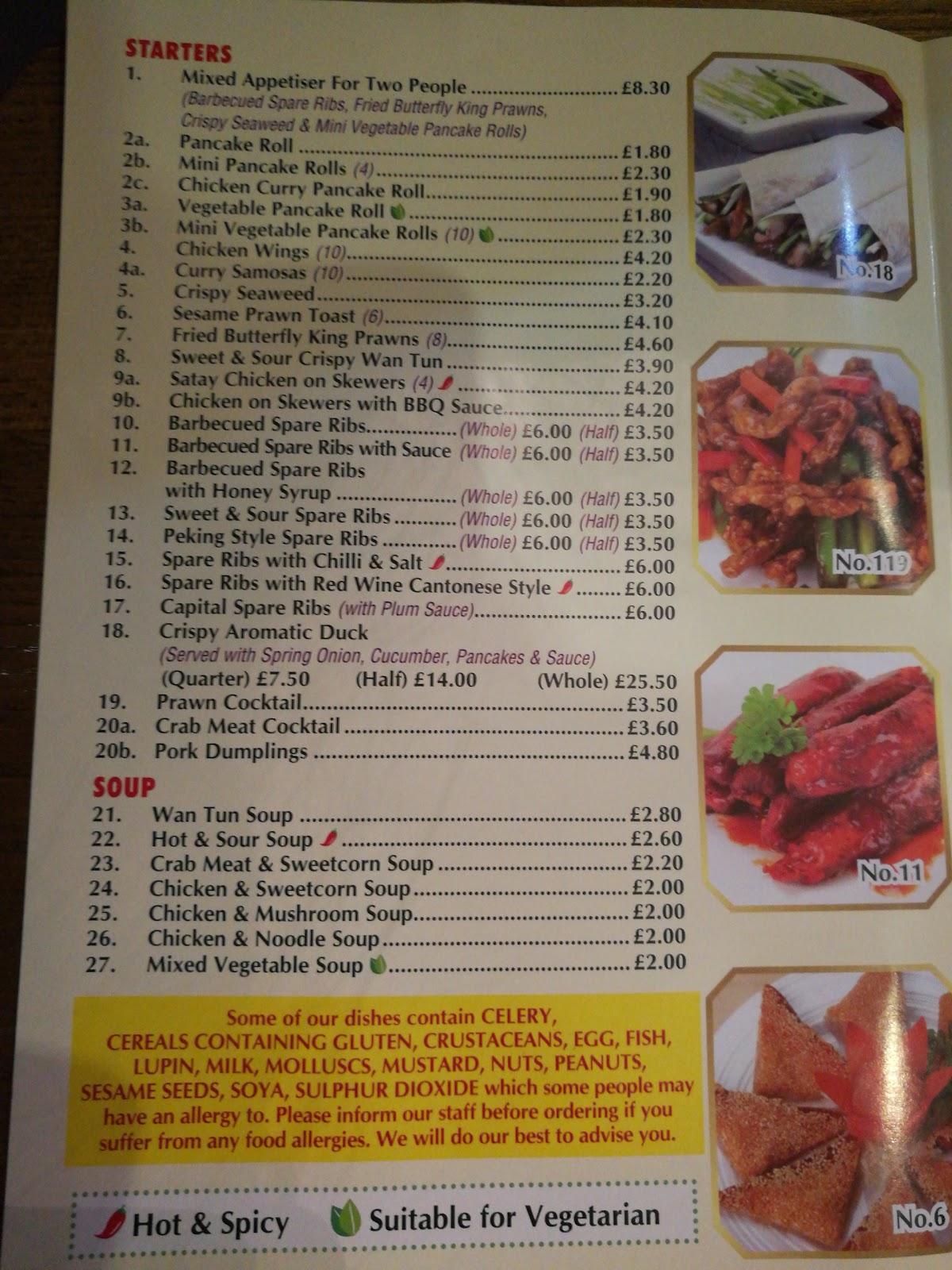 Menu at Hai Yang fast food, Aberystwyth