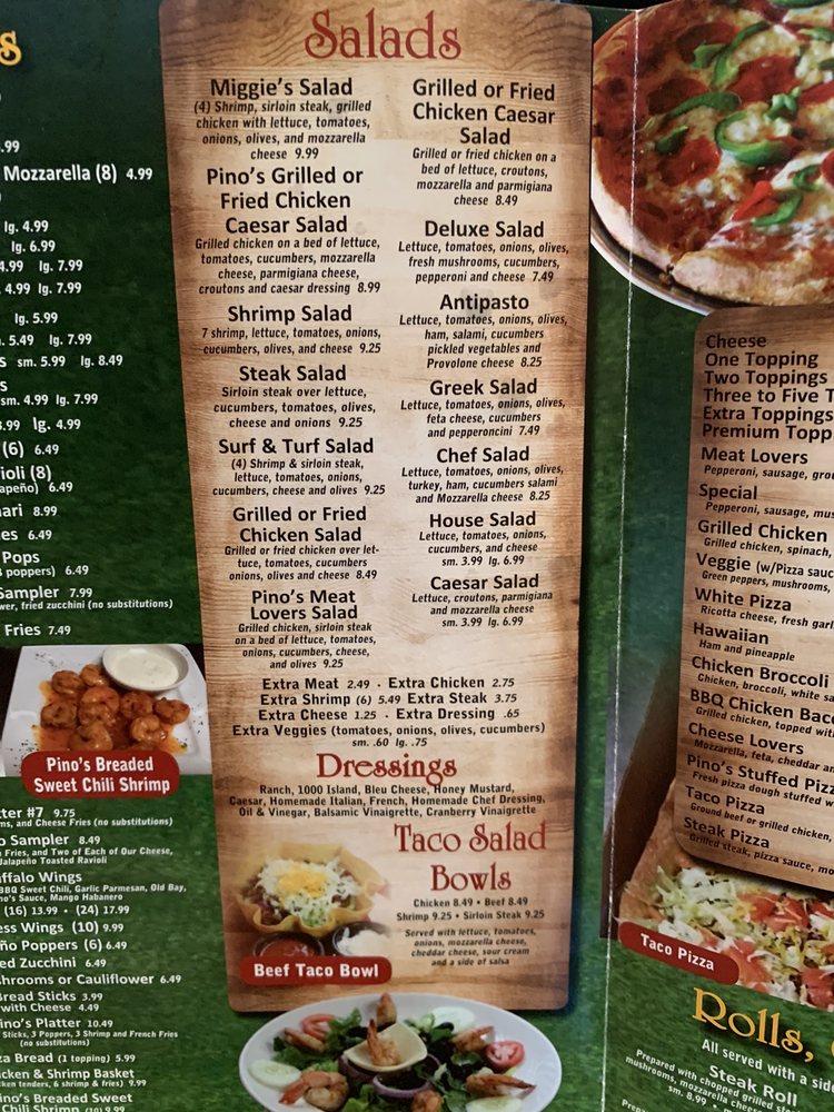 Menu at Pino's Pizza & Restaurant, Wakefield