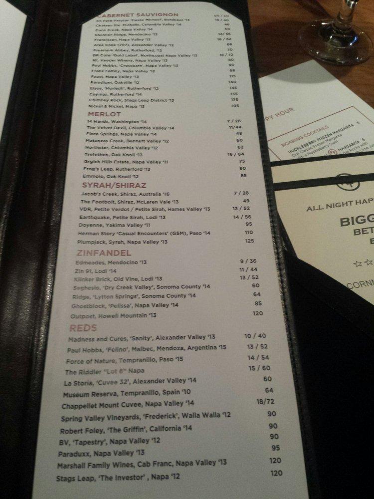 Menu at Roaring Fork pub & bar, Scottsdale