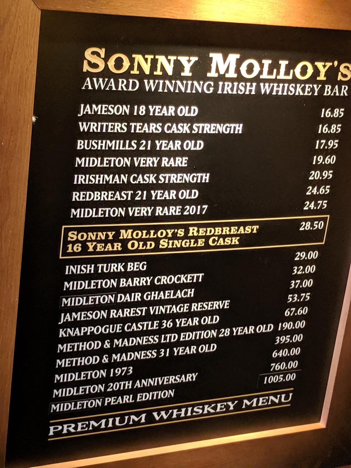 Menu at The Front Door Pub, Galway