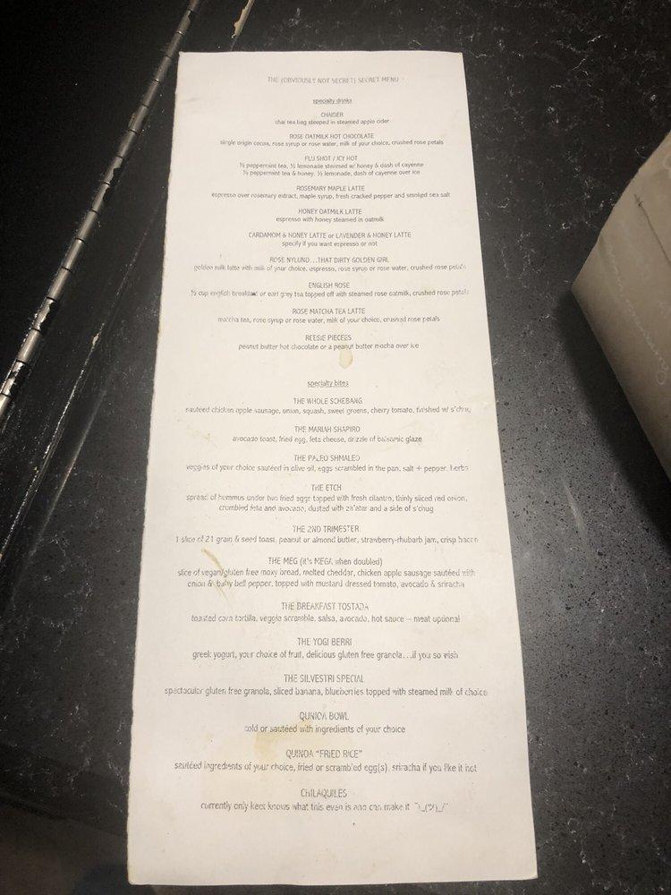 Menu at ad hoc : cafe, New York City