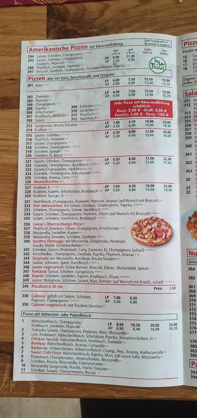 Menu at Pizza-Express Leone, Calw