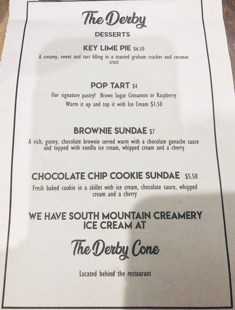 Menu at The Derby Restaurant & Bar, New Market