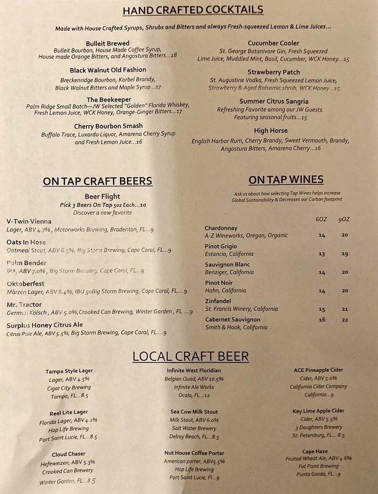 Menu at Whisper Creek Farm: The Kitchen pub & bar, Orlando