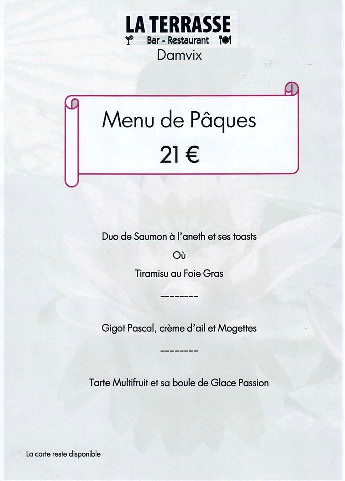 Menu au La Terrasse restaurant, Damvix