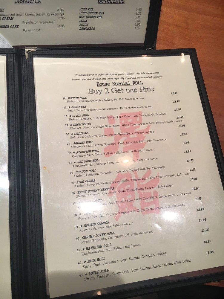 Menu at Sawa sushi restaurant, Las Vegas, Blue Diamond Rd suite 104